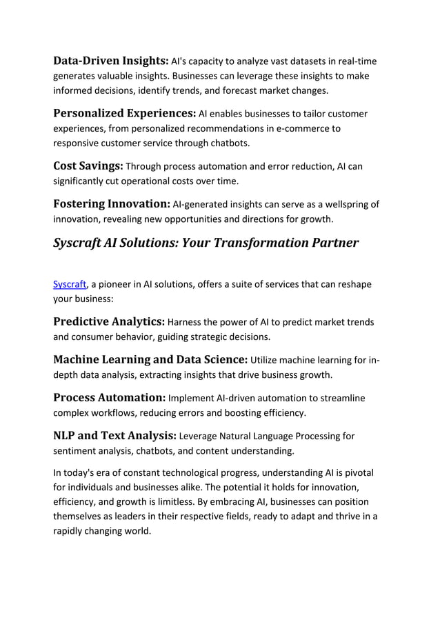 Demystifying AI | A Comprehensive Guide | PDF | Technology Industry | Industries