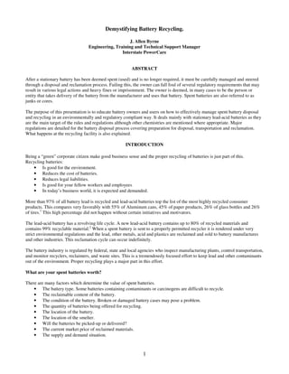 Demystifying battery recycling | PDF