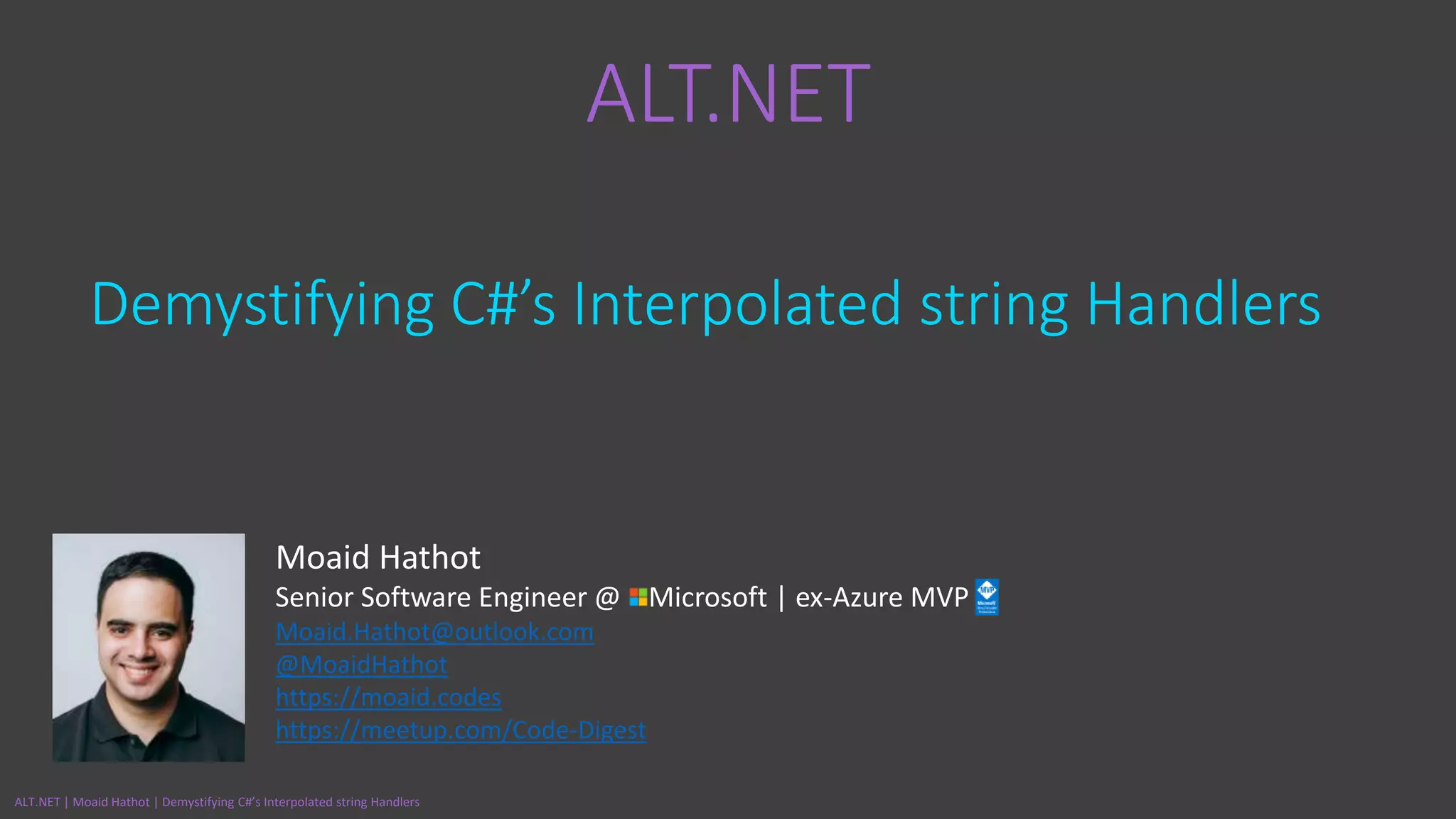 Demystifying C#'s Interpolated string Handlers | PPT