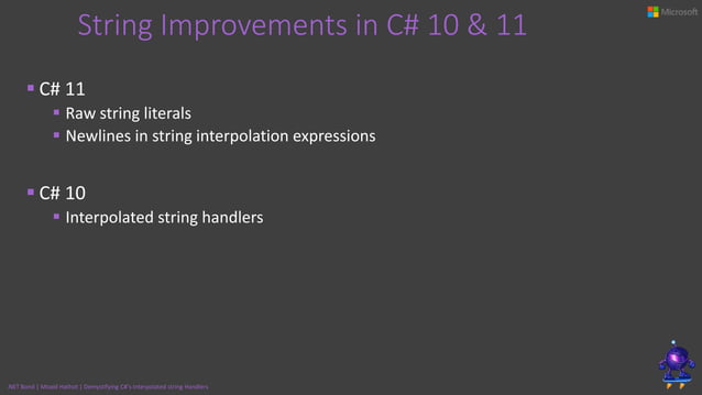 Demystifying C#'s Interpolated string Handlers | PPTX