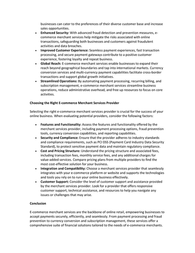 Demystifying E-commerce Merchant Services A Comprehensive Guide | PDF Demystifying E-commerce Merchant Services A Comprehensive Guide | PDF