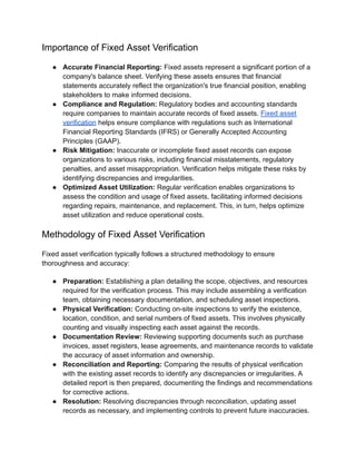 Demystifying Fixed Asset Verification_ A Crucial Component of Financial Management.pdf | Stocks ...