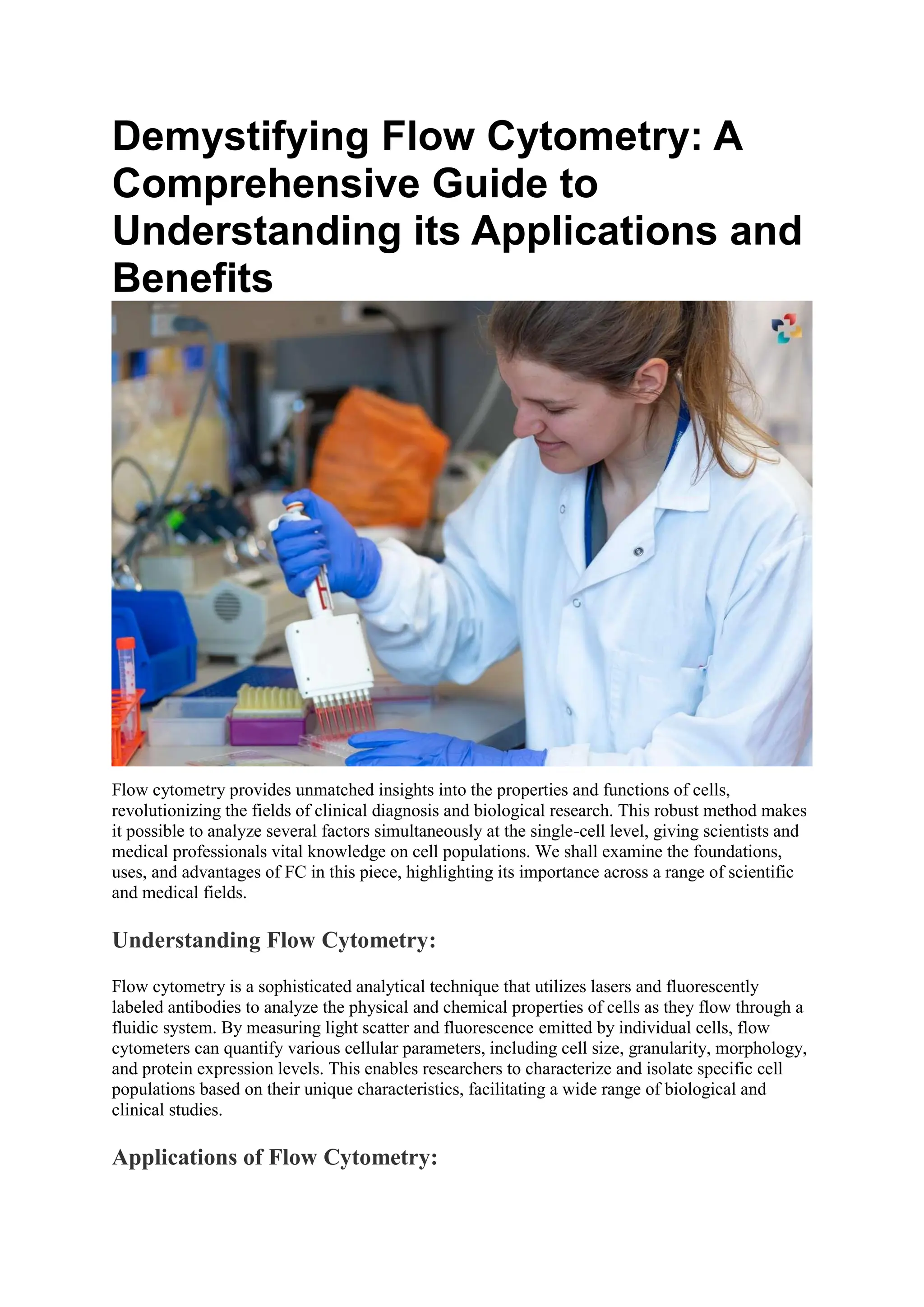 Flow Cytometry: Guide to Understanding Applications and Benefits | The ...
