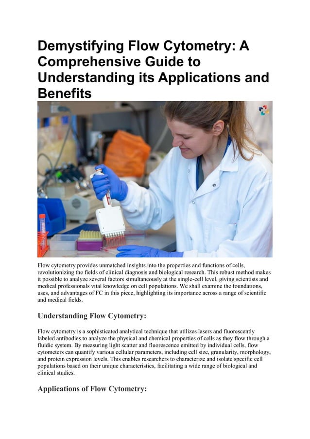 Flow Cytometry: Guide to Understanding Applications and Benefits | The Lifesciences Magazine | PDF