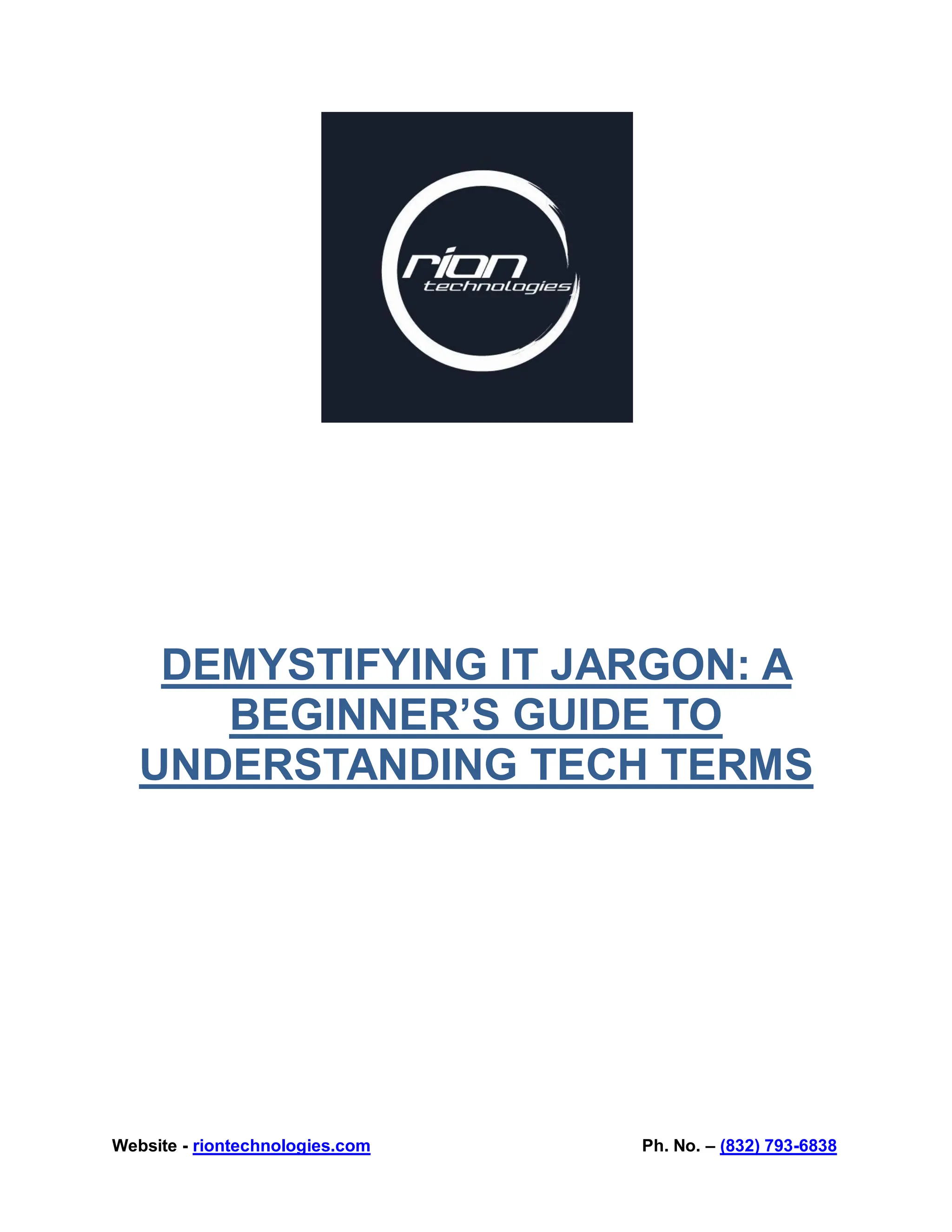 Demystifying IT Jargon: A Beginner’s Guide to Understanding Tech Terms ... Demystifying IT Jargon: A Beginner’s Guide to Understanding Tech Terms ...