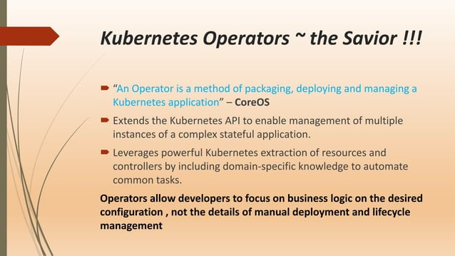 Demystifying k8s operators | PPT