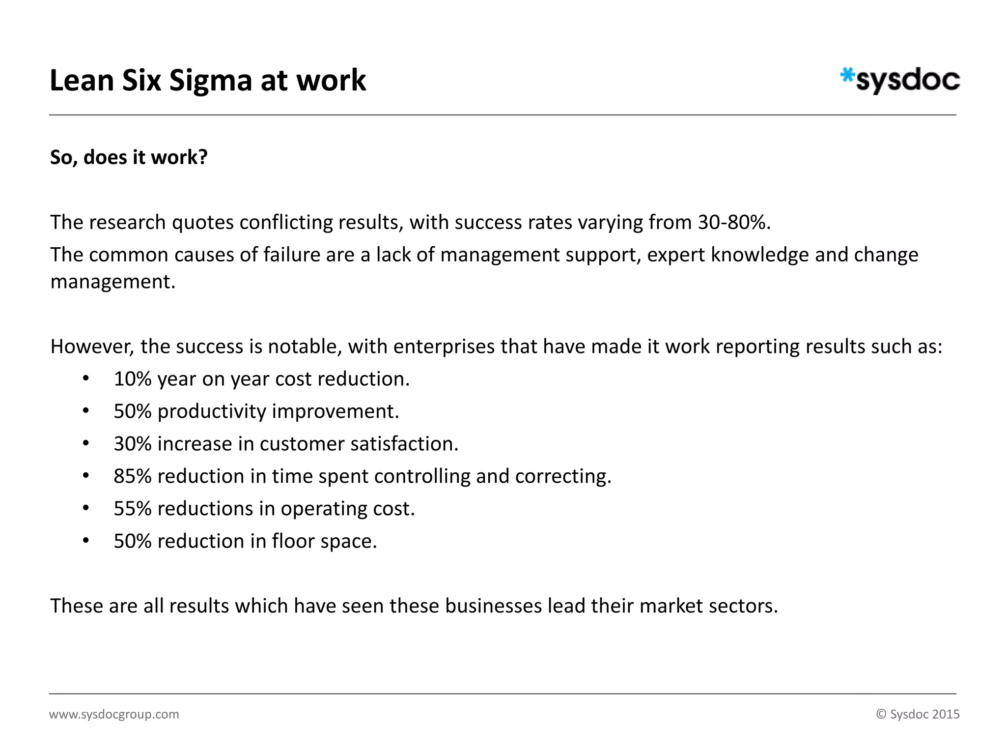 Sysdoc - Demystifying Lean Six Sigma | PPT