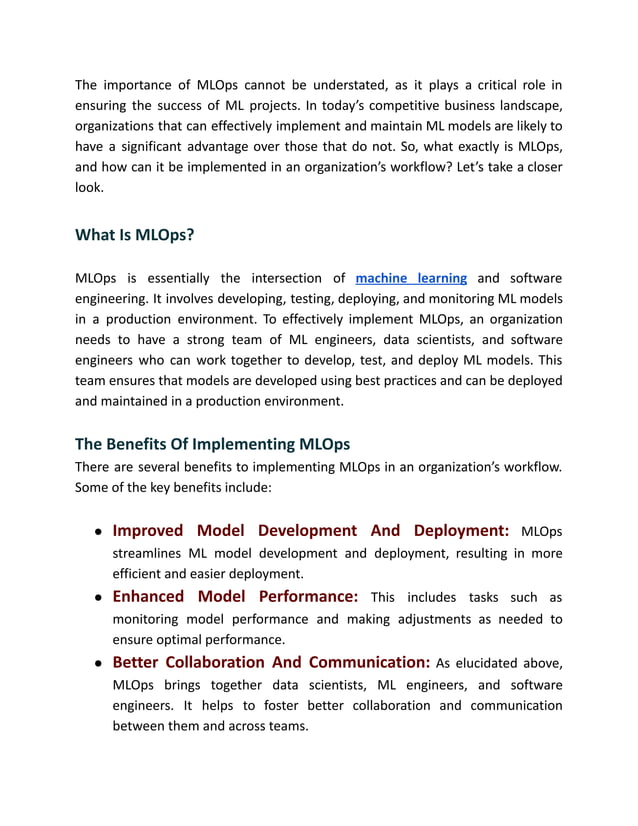 Demystifying MLOps: A Beginner's Guide To Machine Learning Operations | PDF
