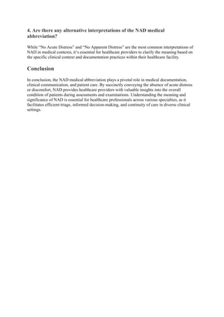 NAD Medical Abbreviation: Understanding Its Meaning and Significance in ...