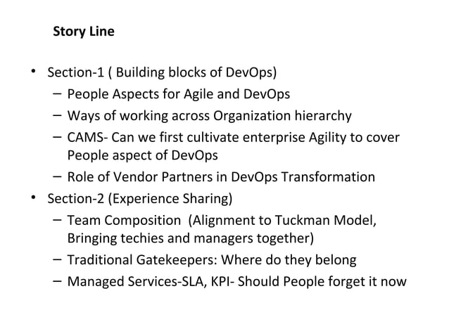 Demystifying people aspect of DevOps Complexity Cube-Story Line | PPT