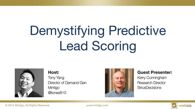 [Webinar] Demystifying Predictive Lead Scoring | PPT