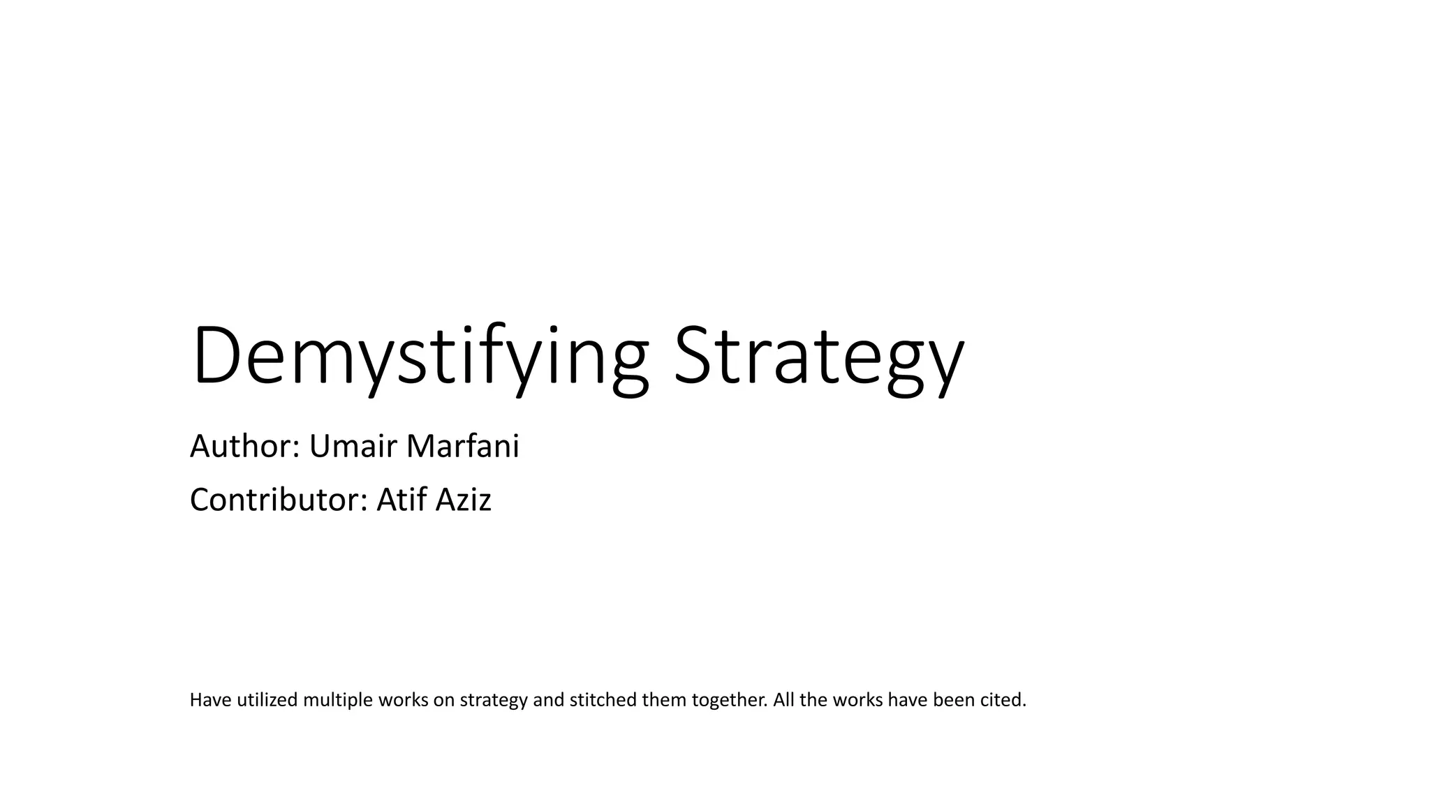 Demystifying strategy | PPT