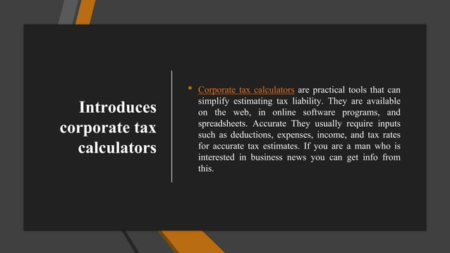 A Complete Guide to Using a Calculator for Corporate Taxes | PPTX | Business Accounting ...