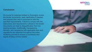 Demystifying Tender Documents- A Guide to Bidding and Procurement.pptx ...