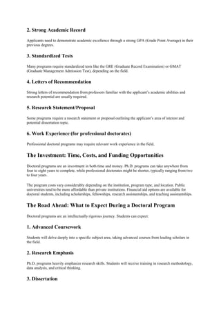 Demystifying the Doctorate: A Guide to Doctoral Programs and Their ...
