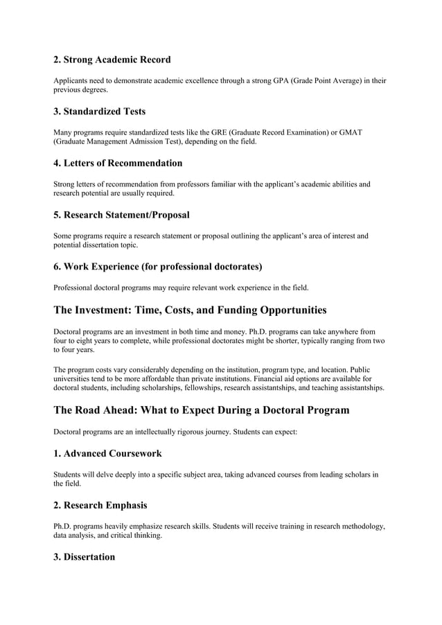 Demystifying the Doctorate: A Guide to Doctoral Programs and Their ...