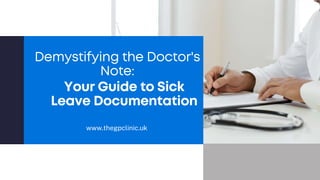 Demystifying the Doctor's Note: Your Guide to Sick Leave Documentation ...