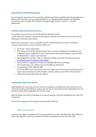 Demystify internal certificates requirements for lync server | PDF