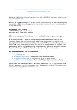 Demystify lync enterprise voice phone numbers and extension | PDF