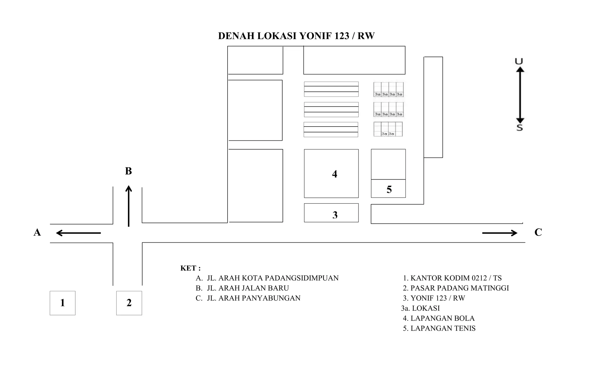Denah lokasi asrama kodim 2212 | DOCX