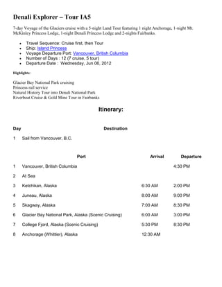 Denali Explorer - Tour IA5 | PDF