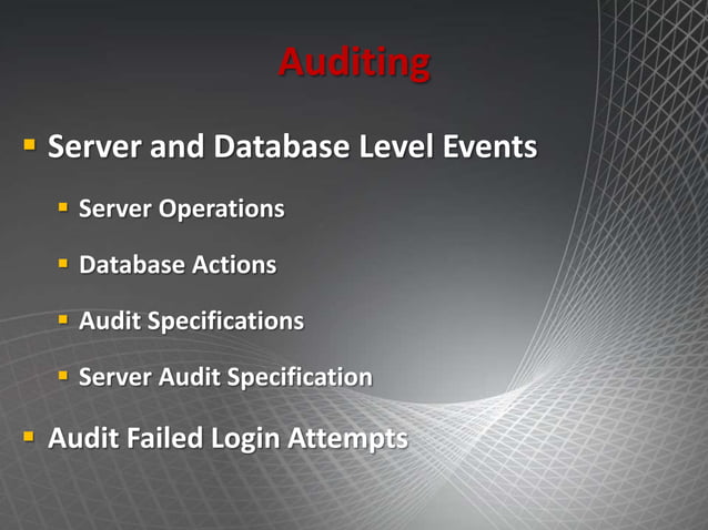 Denali Sql Server Security | PPTX | Databases | Computer Software and ...