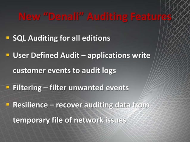 Denali Sql Server Security | PPTX | Databases | Computer Software and Applications