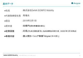 DeNA SOMPO Mobility会社紹介資料_20210423 | PPT