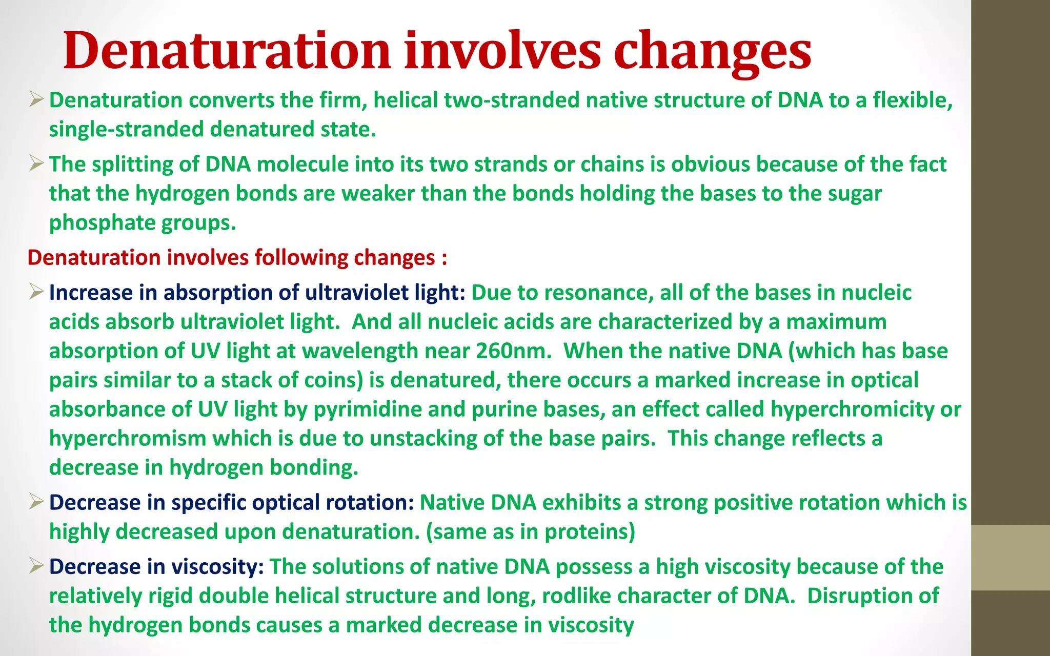 DNA Denaturation and Renaturation, Cot curves | PPTX