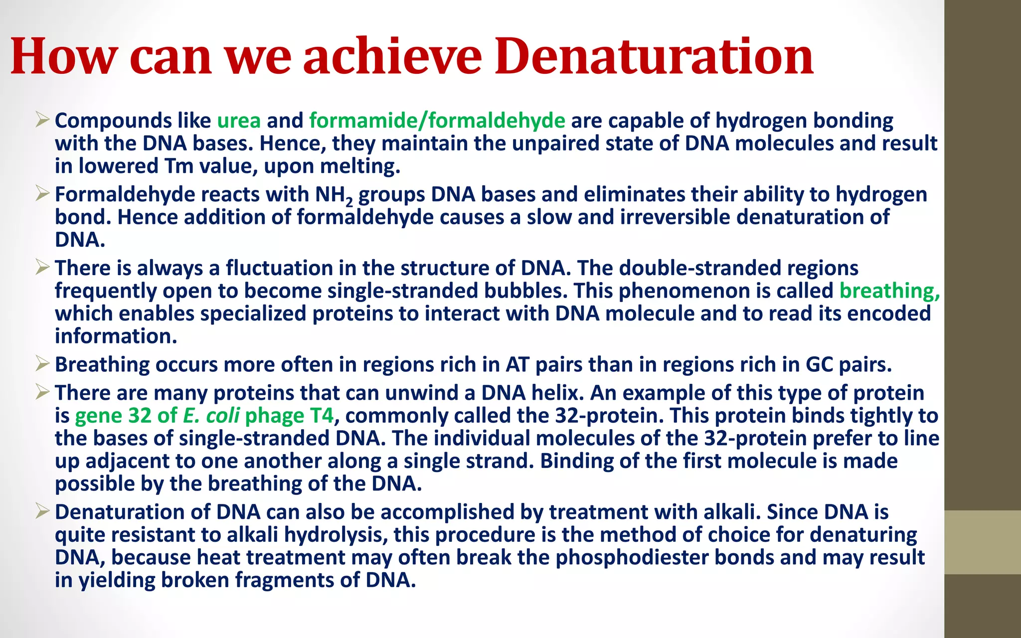 DNA Denaturation and Renaturation, Cot curves | PPTX
