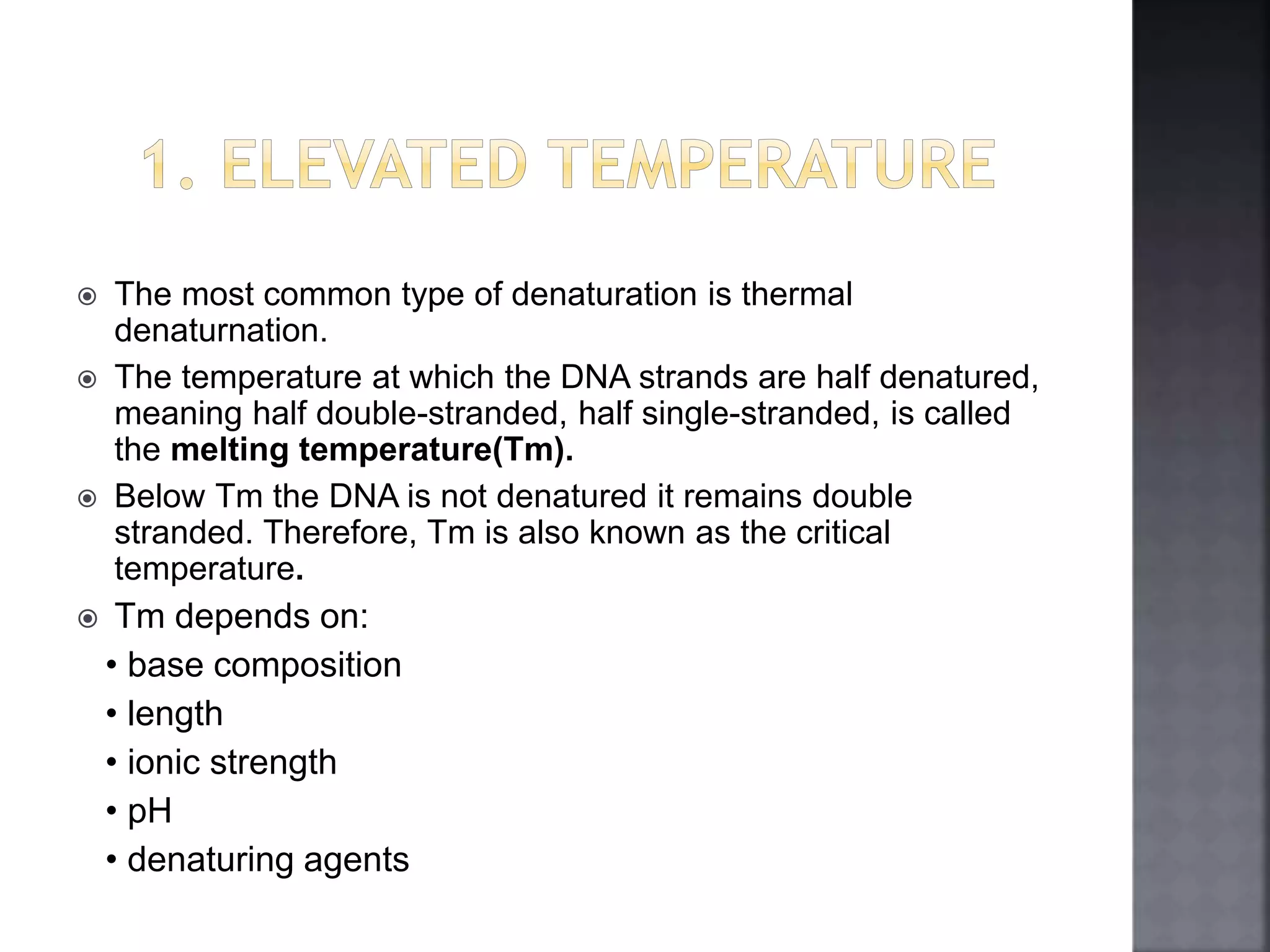 Denaturation of DNA | PDF