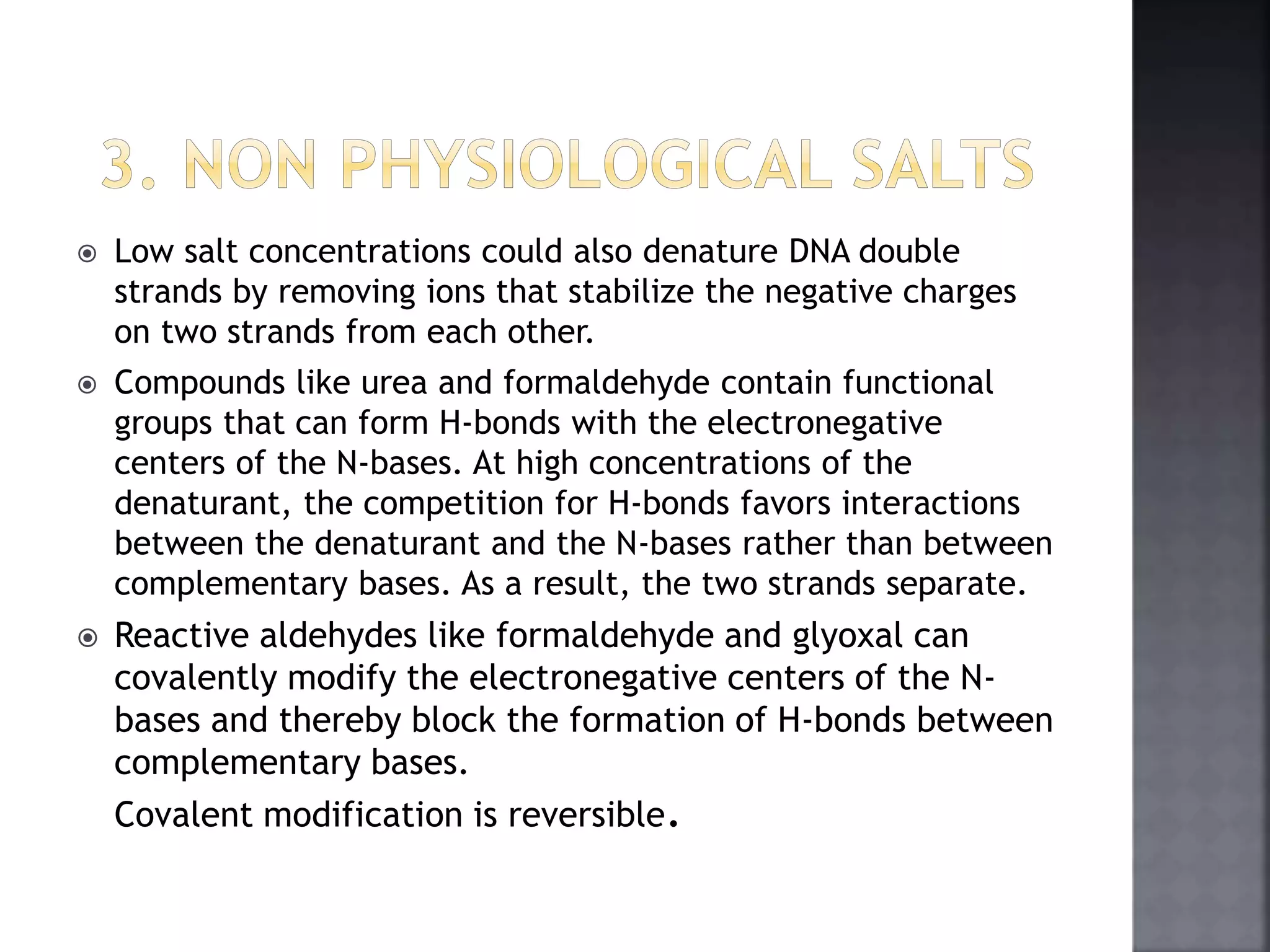 Denaturation and renaturation of dna | PPTX