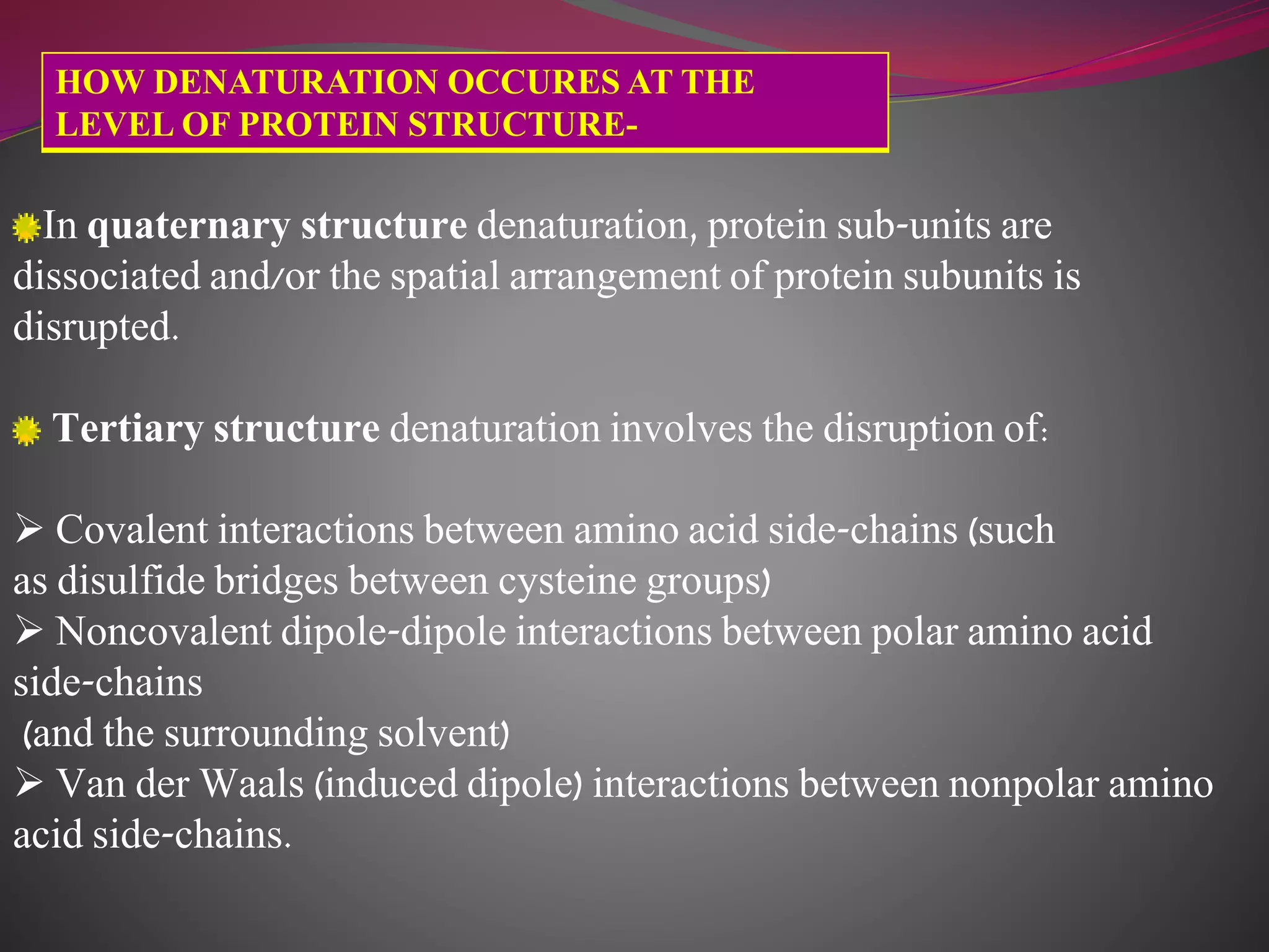 Denaturation of protein | PPTX