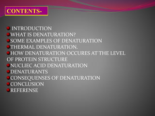 Denaturation of protein | PPTX