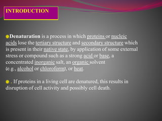 Denaturation of protein | PPTX