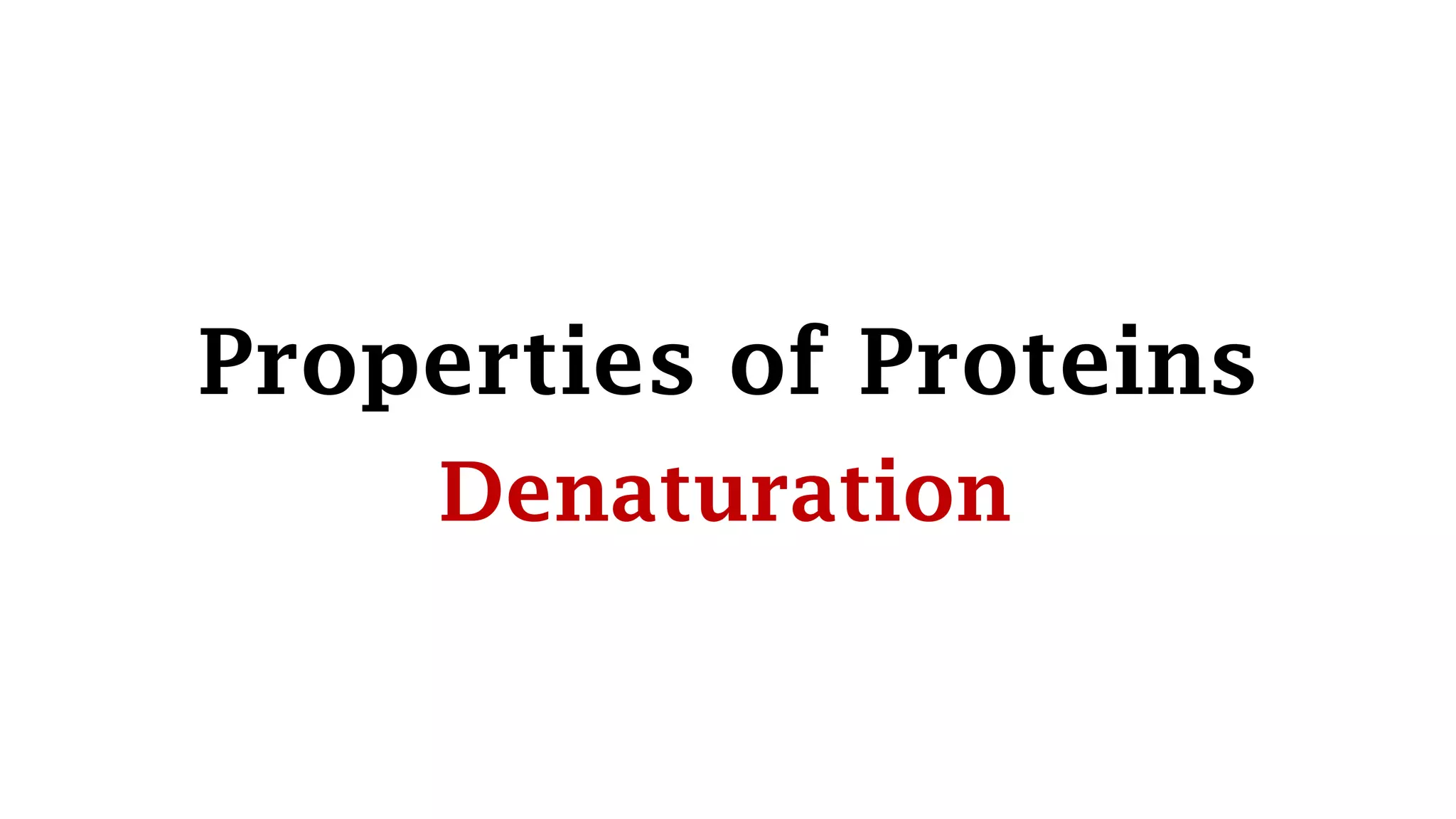 Denaturation of proteins | PDF