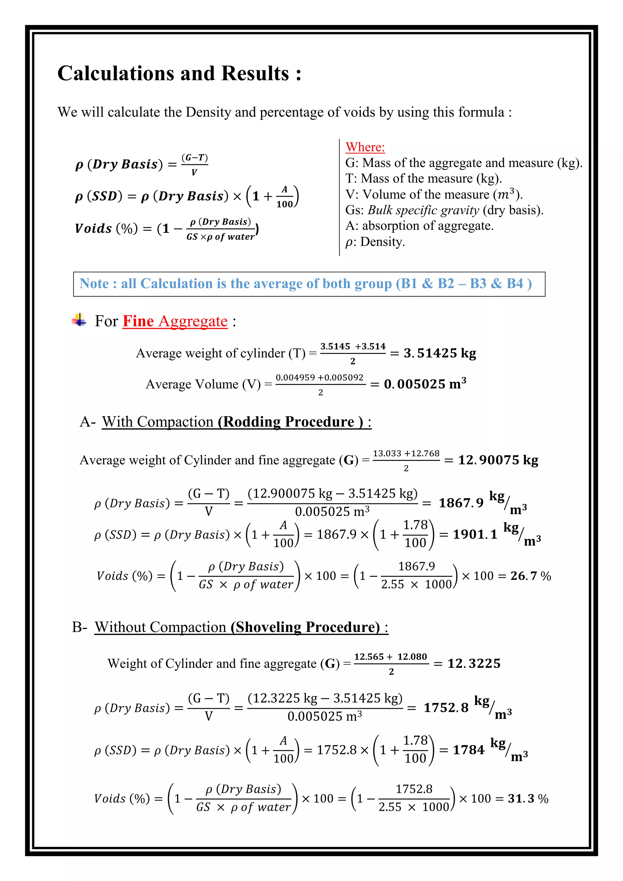 Bulk Density & Voids in Aggregate | Jameel Academy | PDF