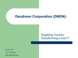 Dendreon Presentation | PPT