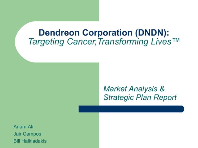 Dendreon Strategic Analysis | PPT | Biotech and Biomedical Industry ...