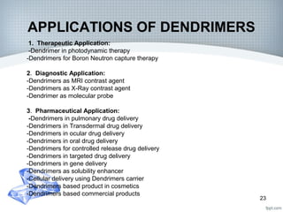 Dendrimers : A recent drug delivery system | PPT