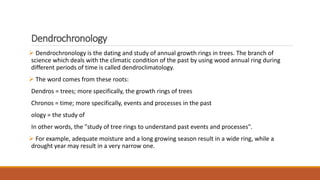 Comprehensive Study of Dendrochronology: Tree Rings and Their ...