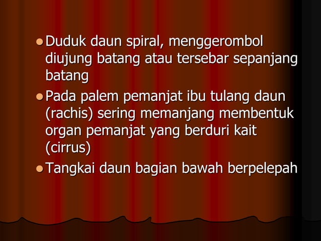 DENDROLOGI ARECACEAE, pengenalan jenis dari suku palem paleman | PPT