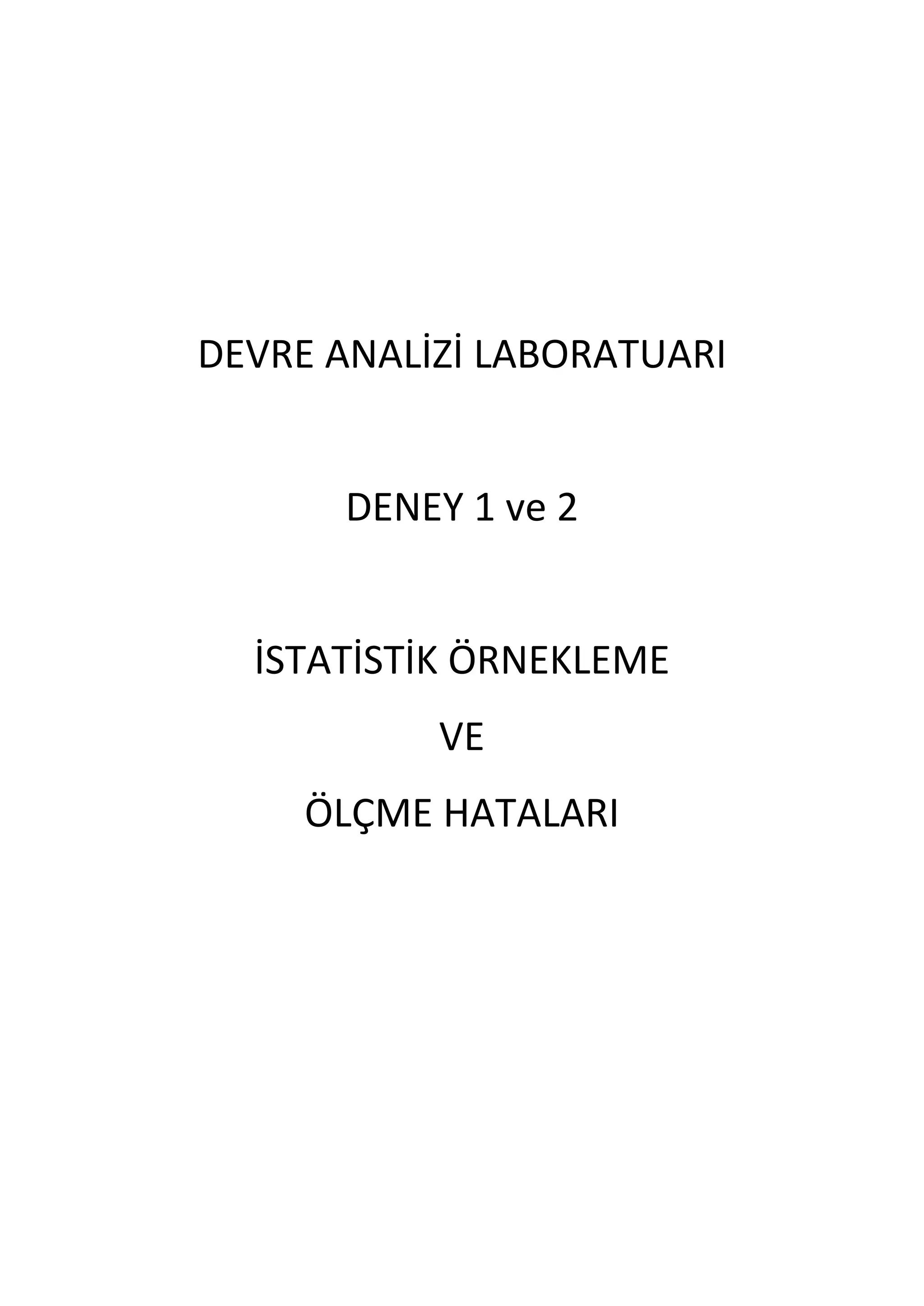 Deney 1 ve 2 | PDF