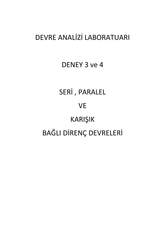 Deney 3 ve 4 | PDF