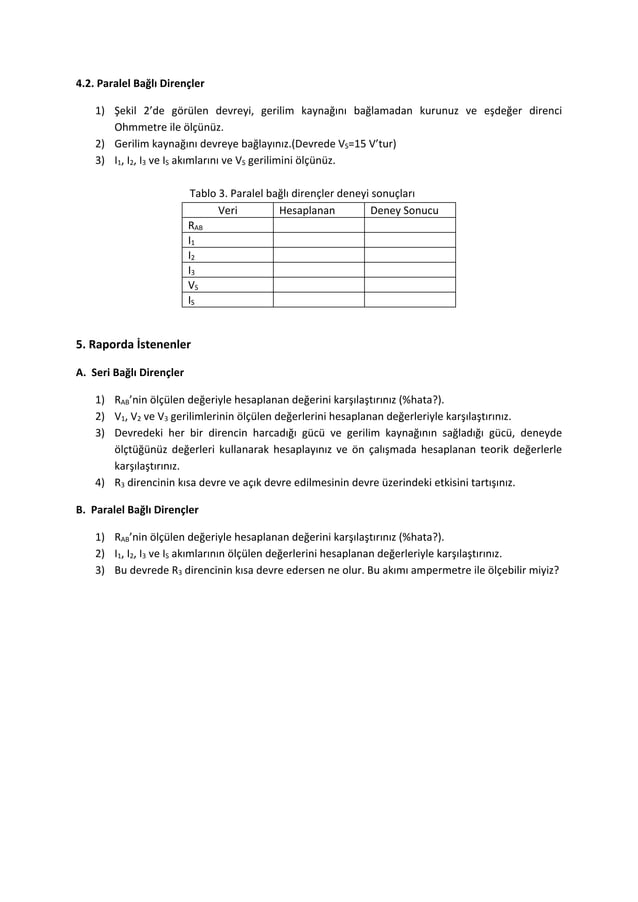 Deney 3 ve 4 | PDF