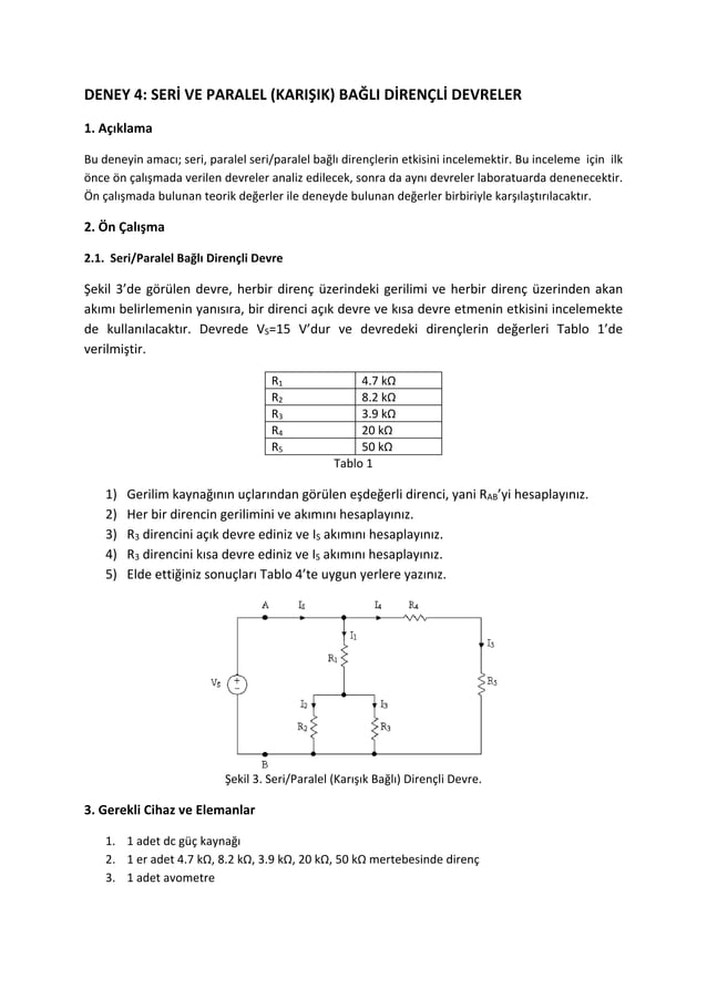 Deney 3 ve 4 | PDF