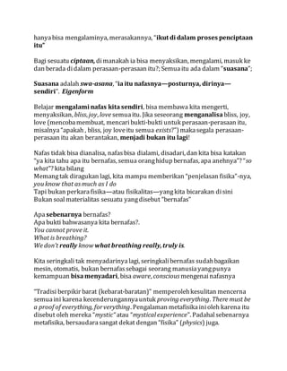 Dengan siapa aku bernafas_metafisikanya bernafas (metaphysics of breathing) | PDF