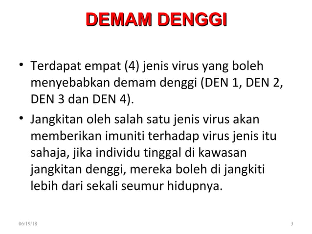 Penyakit Demam Denggi. Pengenalan dan Kawalan. | PPT