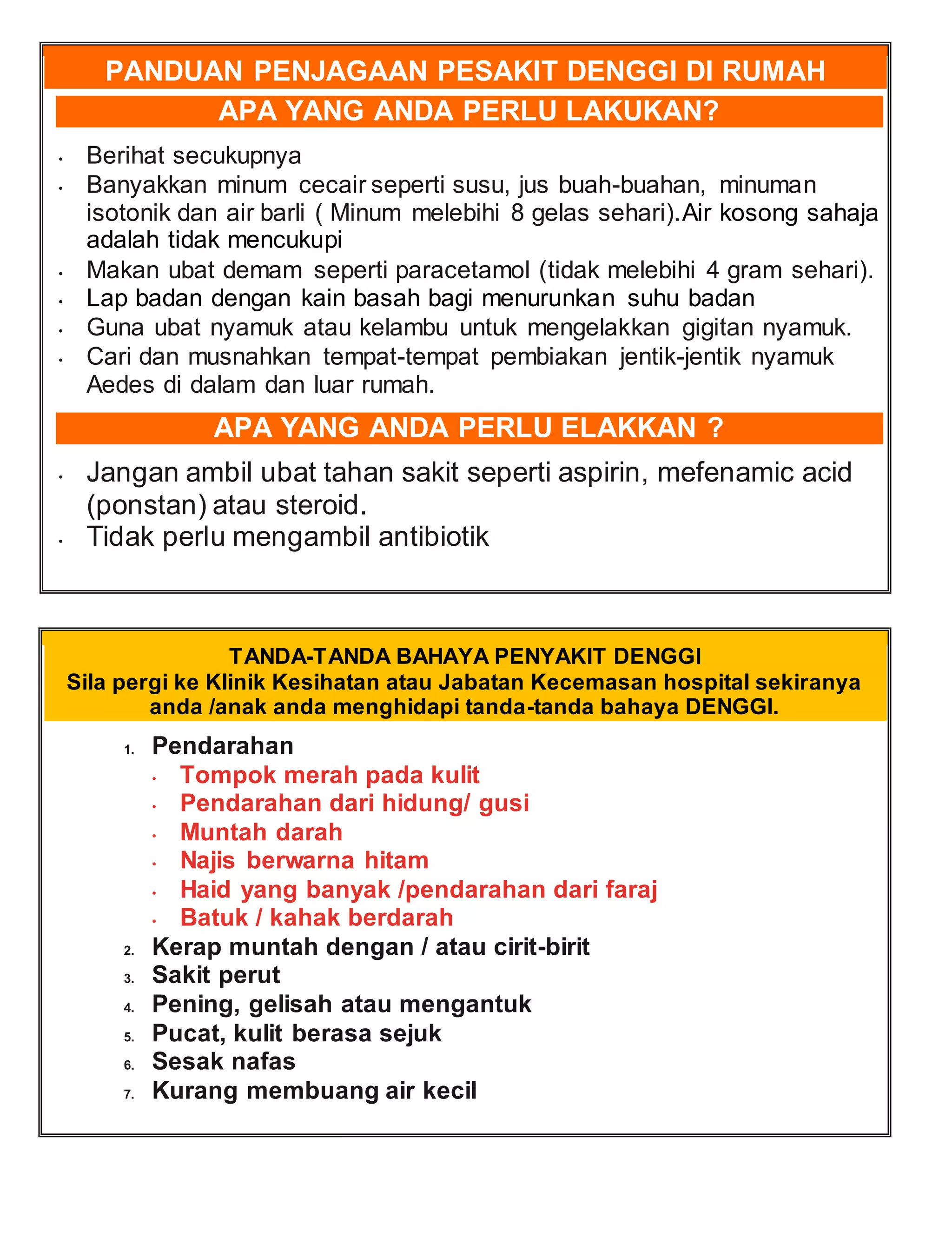 Panduan Penjagaan dan Tanda Bahaya Denggi: Malaysia Denggi CPG 3rd ...