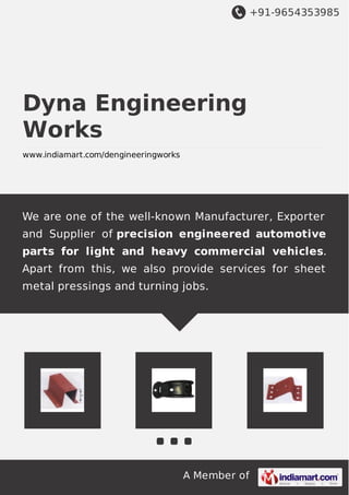 Dyna Engineering Works, New Delhi, Centre Bearing Base Plates | PDF